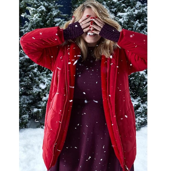 torrid | Jackets & Coats | Nwt Torrid Red Twill Fit Flare Puffer Jacket ...